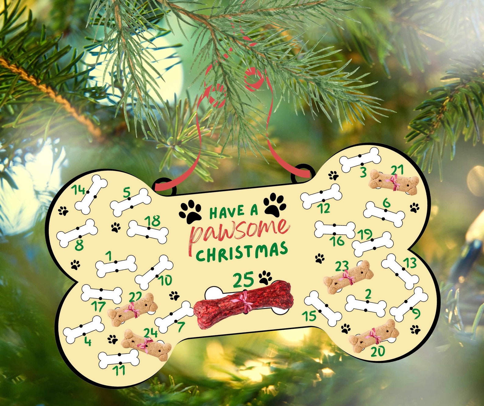 Dog Advent Calendar Png, Christmas Pet Calendar Printable Svg - Instant ...