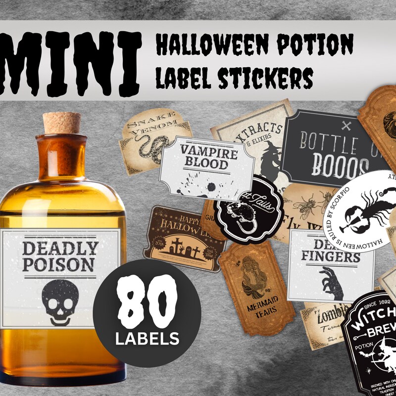 Mini Potion Bottle Labels - Etsy
