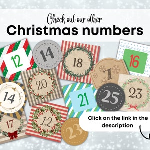 2 Styles Advent Calendar Printable Bundle, Christmas Label Pack, Advent ...