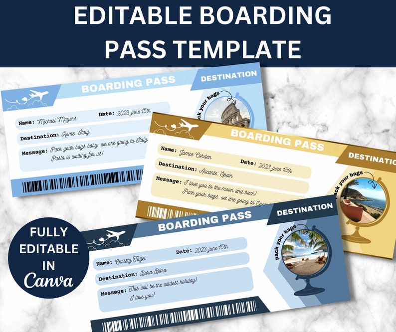 Editable Boarding Pass Template Printable Personalized - Etsy Editable Boarding Pass Template Printable Personalized - Etsy