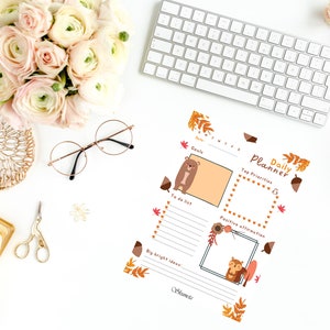 Printable Daily Planner, Daily to Do List, Autumn Theme With Drawings ...