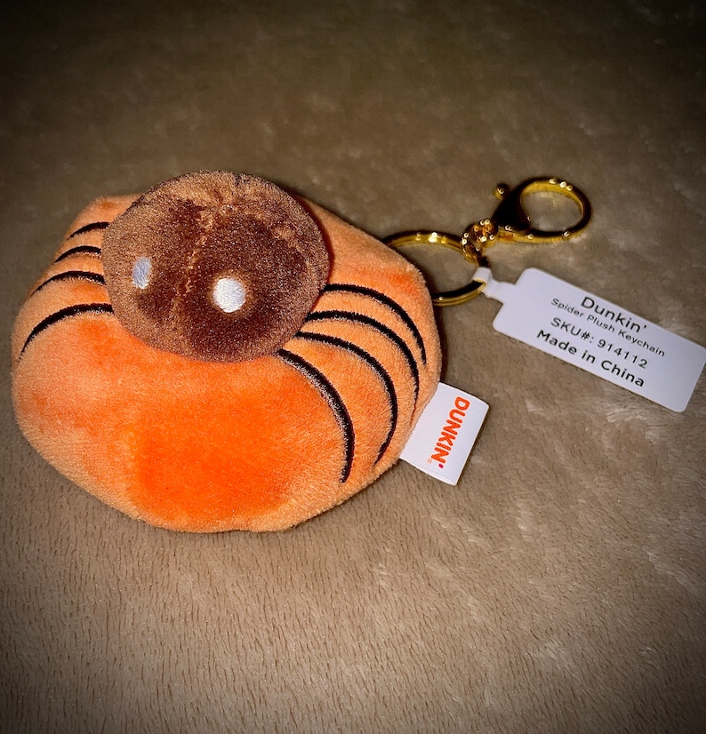 DUNKIN Spider Plush Keychain - Etsy