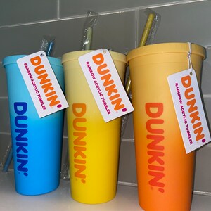 NEW 2023 Spring Original DUNKIN’ 24oz Ombre Acrylic Rainbow Tumblers - Etsy