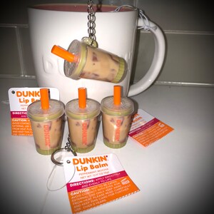 Exclusive DUNKIN Lip Balm Keychain Peppermint Mocha - Etsy