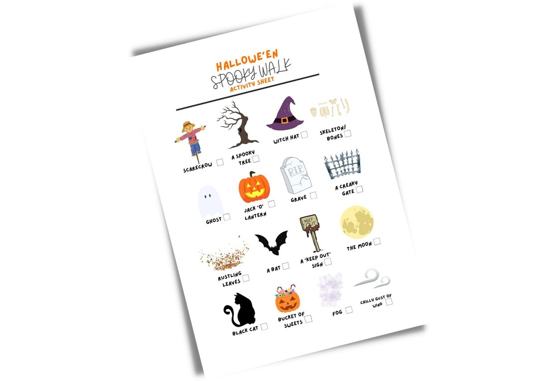 Halloween Spooky Walk Activity Sheet, Halloween Scavenger Hunt Trail ...