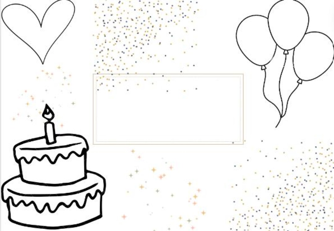 PRINTABLE Happy Birthday Coloring Card, Birthday Card, Birthday Card ...