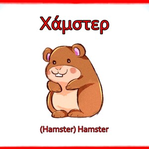 HOUSEHOLD PETS GREEK - 11 Hand Drawn Flashcards for Learning Greek ...