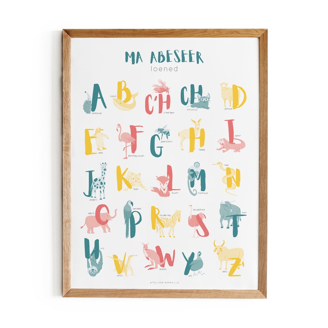Poster My Animal Alphabet Breton - Etsy