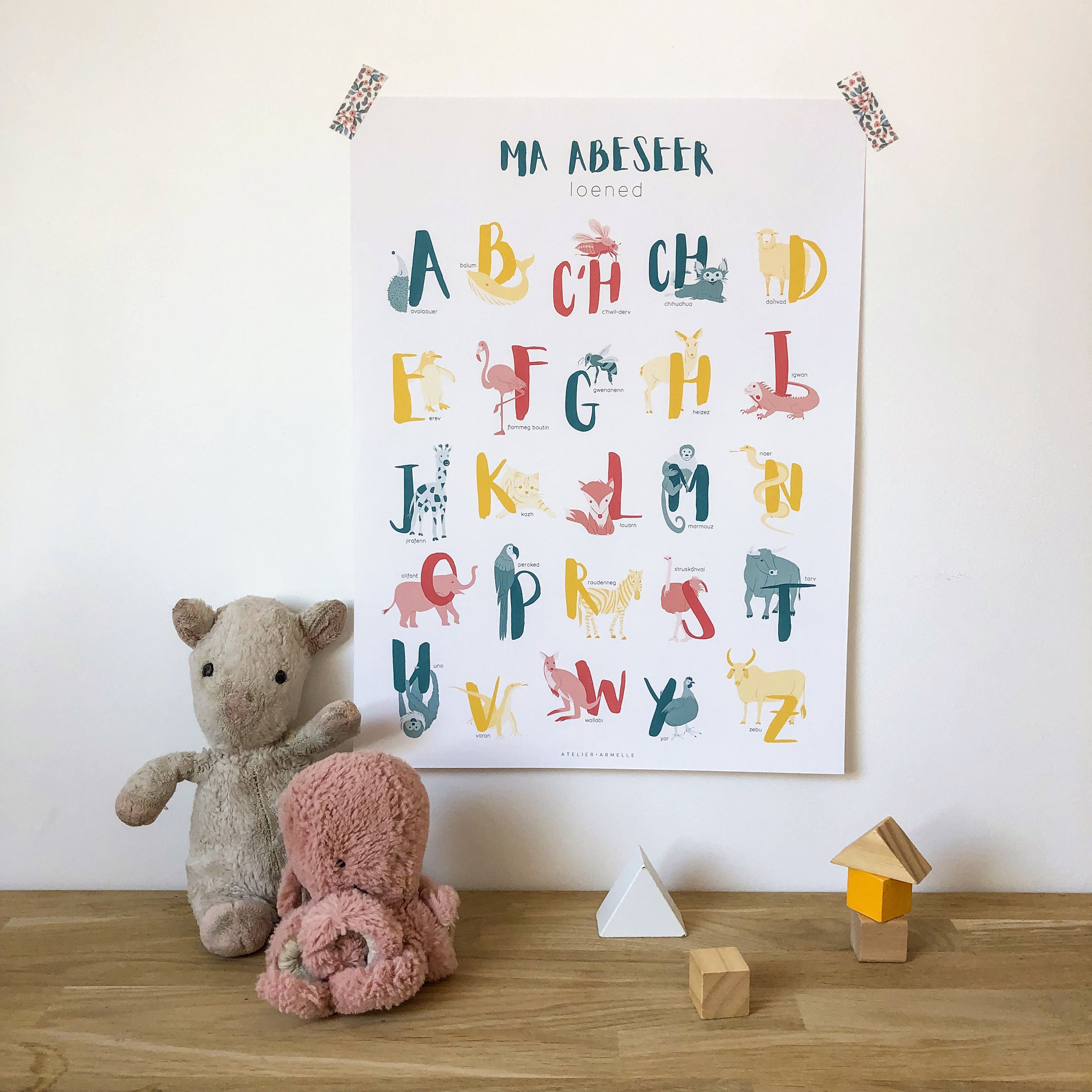 Poster My Animal Alphabet Breton - Etsy