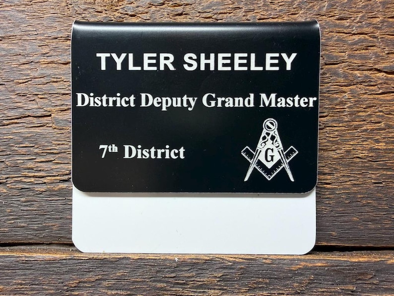 Custom Masonic Pocket Badge | Laser Engraved Acrylic Name Badge | Blue ...