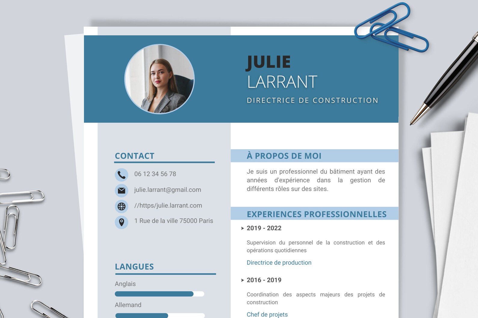 Modèle de CV pour Canva Resume Template Curriculum Vitae - Etsy France