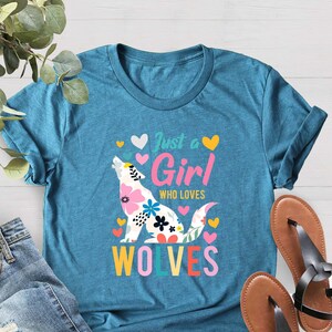 Just A Girl Who Loves Wolves Shirt, Wolf Lover Gift Shirt, BFF Gift ...