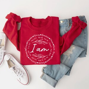 I Am Quote Religious Sweater Bible Verse Inspirational Gift Jesus ...