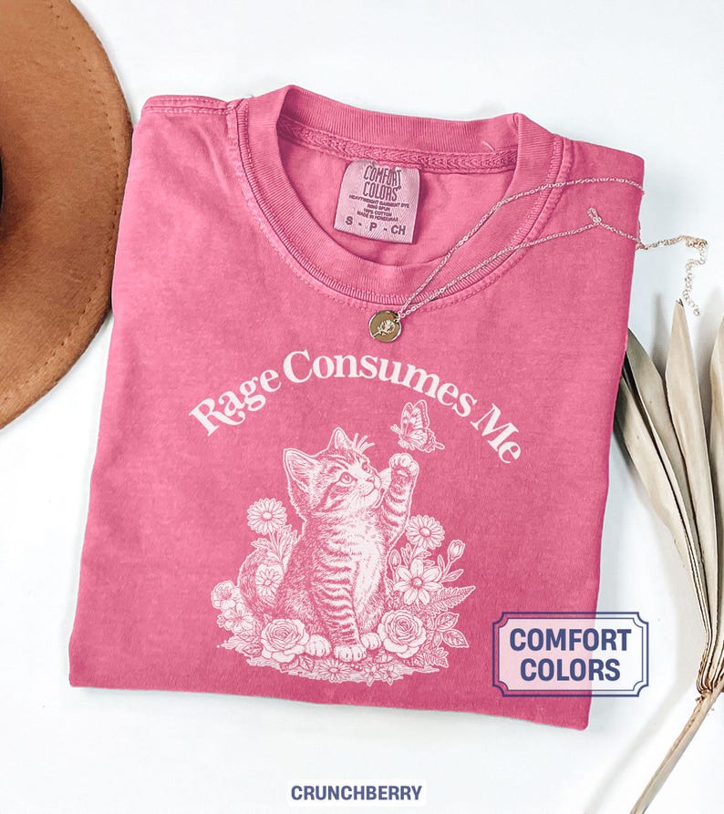 Rage Consumes Me Cat Meme T-shirt, Comfort Colors Cottagecore Tee - Etsy
