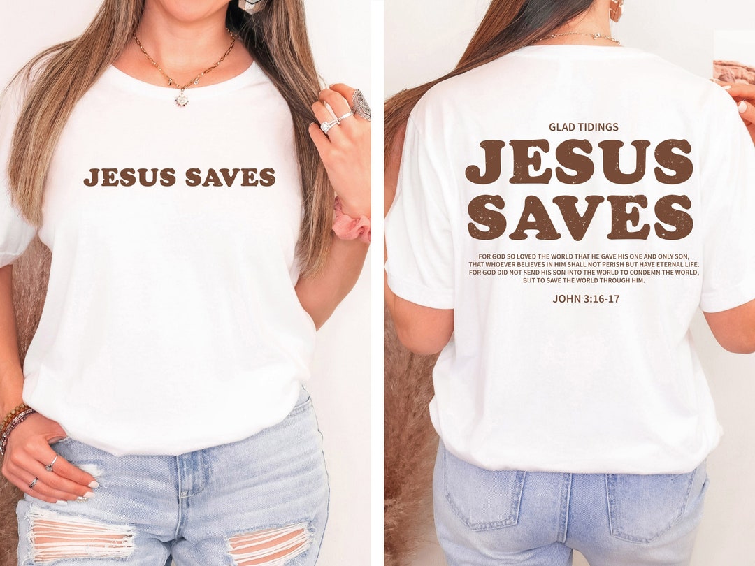 Jesus Saves Shirt, Aesthetic Christian Apparel Brown Christian Shirt ...