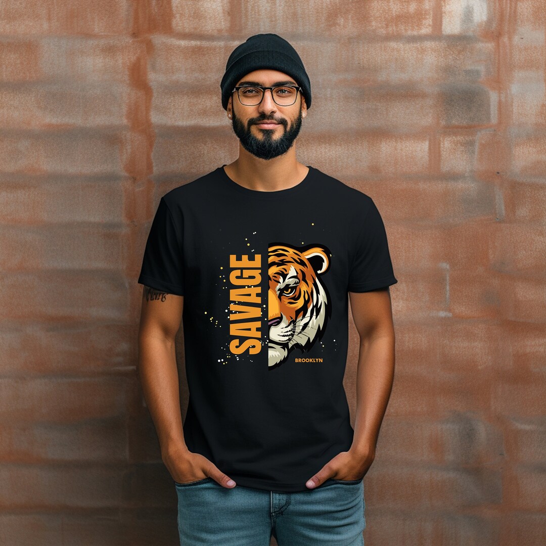 Savage Tiger T-shirt, Big Cat Shirt, Wildlife Tee, Animal T Shirt ...