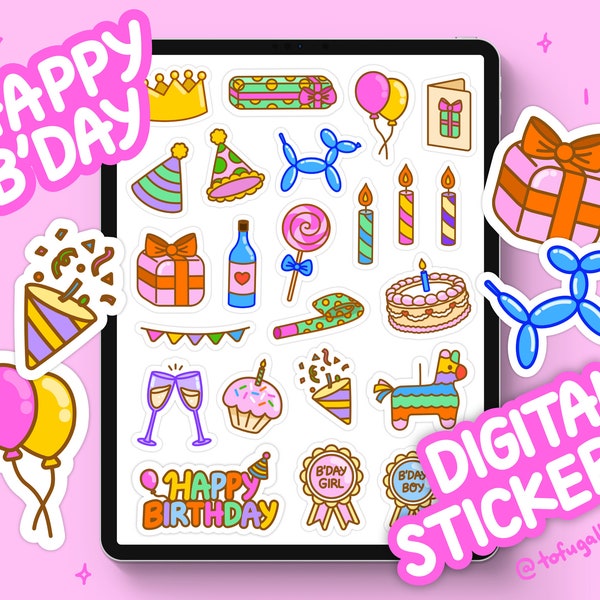 Feliz cumpleanos stickers - Etsy México