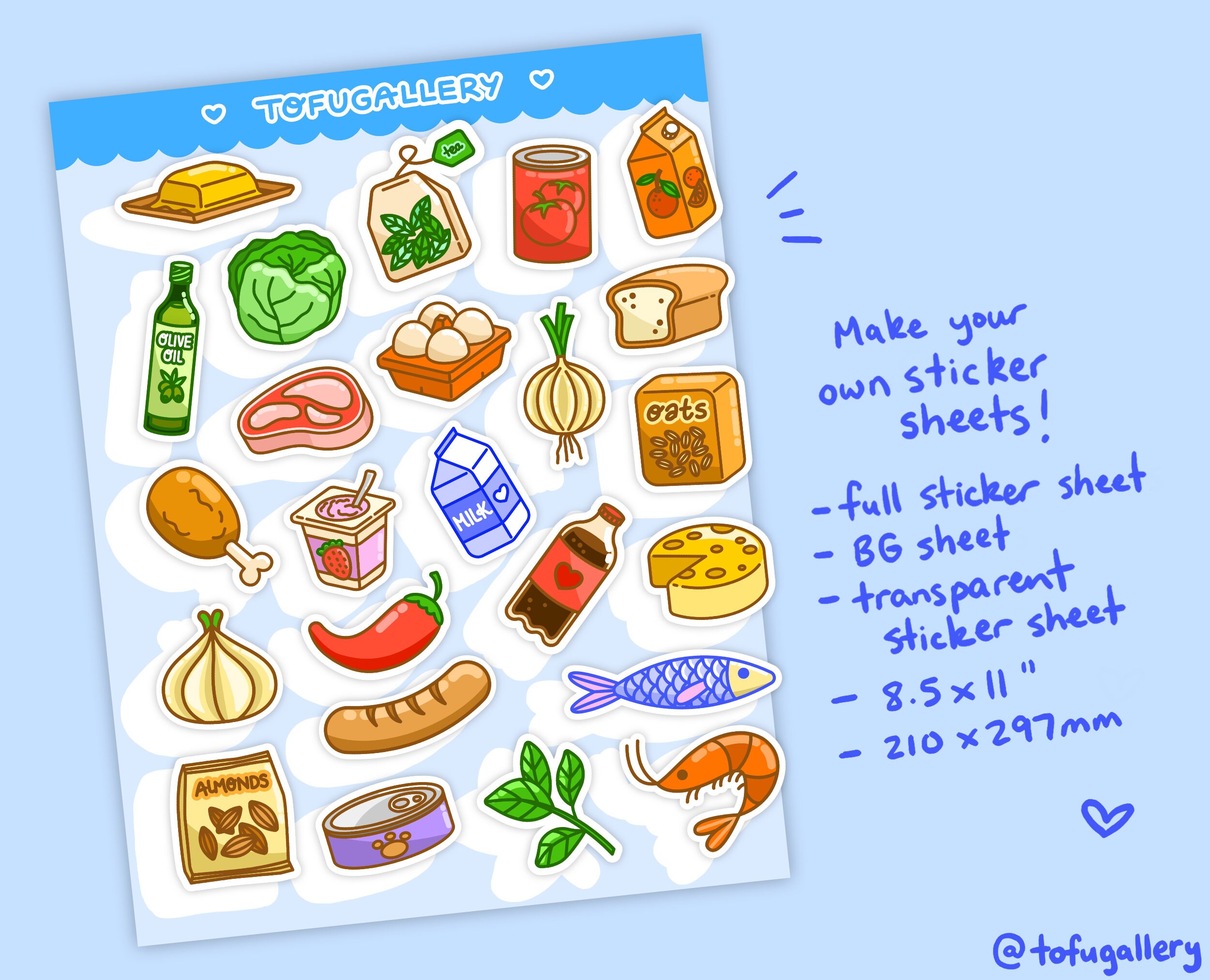 Everyday Grocery Items Digital Stickers, Pre-cropped, Goodnotes ...