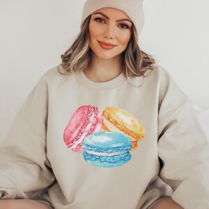 Macaron Sweatshirt Cottagecore Aesthetic Dessert Tee Shirt Macaron ...