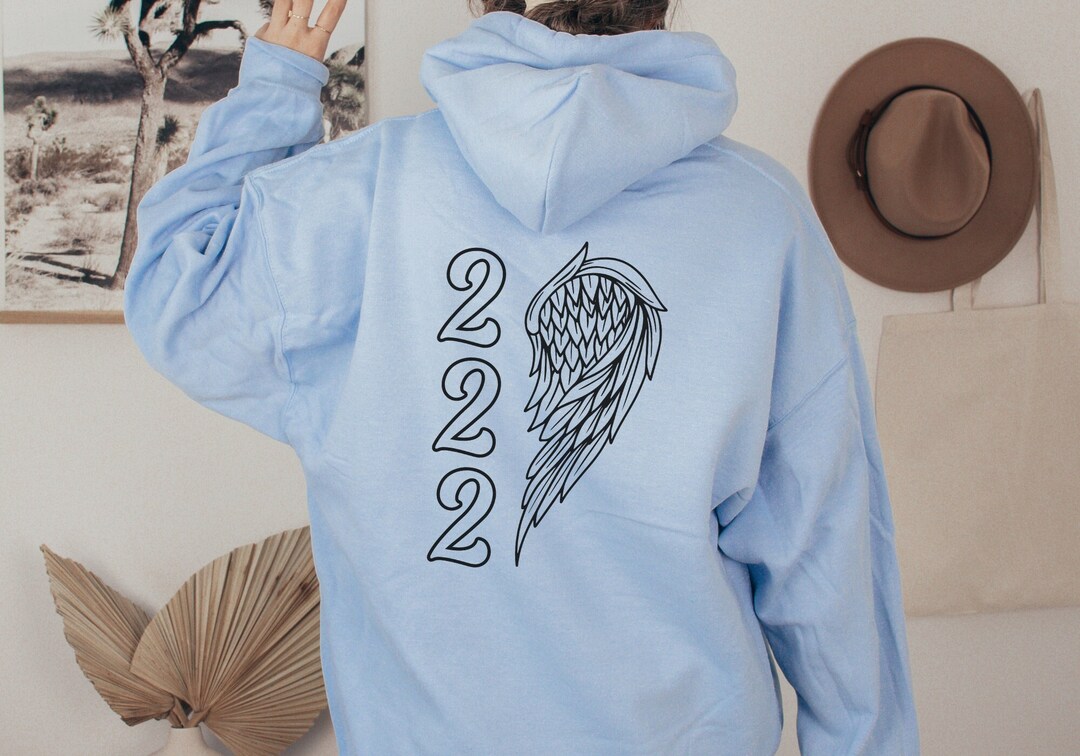 222 Angel Wing Hoodie Angel Number Sweatshirt Edgy Manifestation ...