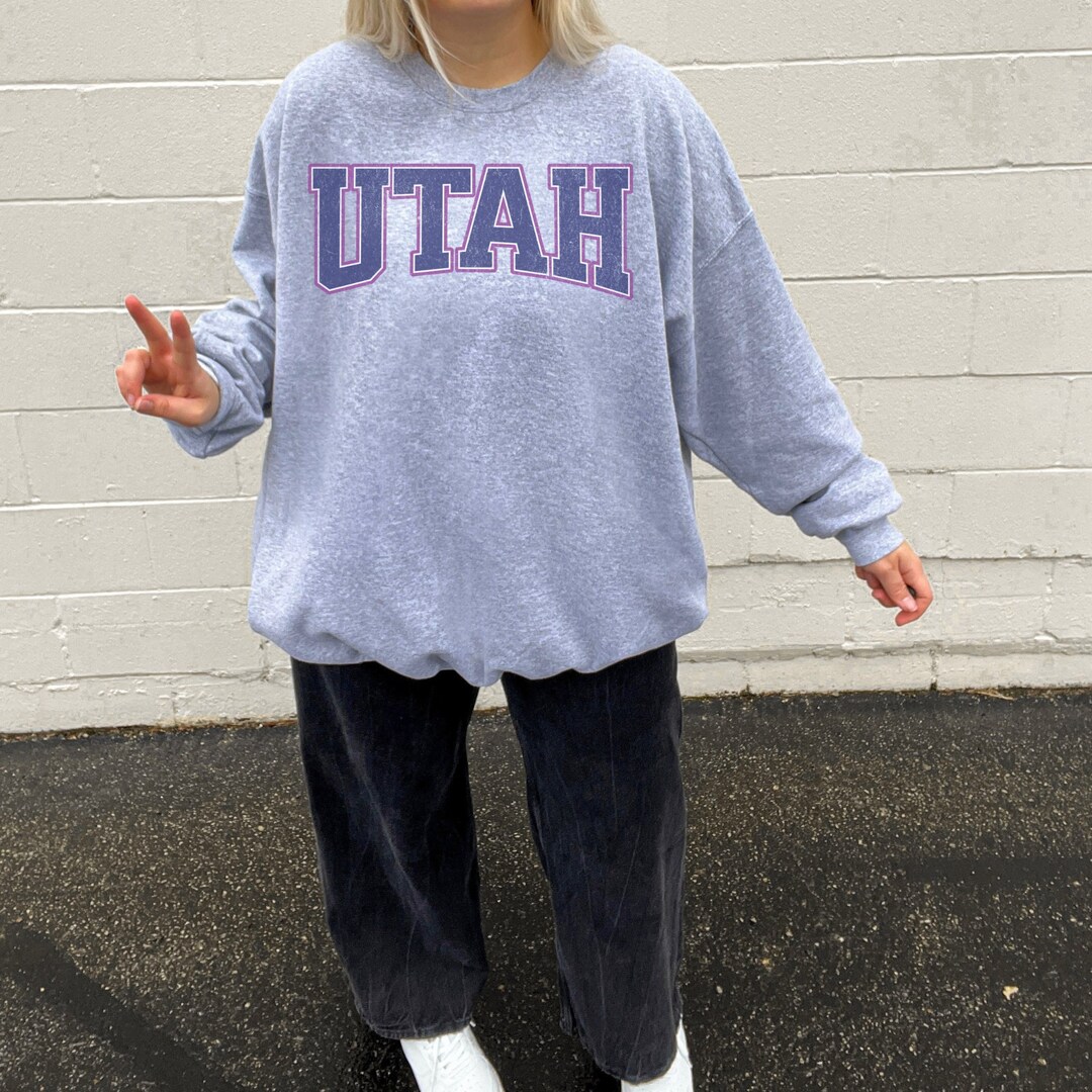 Vintage Preppy Utah Sweatshirt College Student Gift Mountain Salt Lake ...