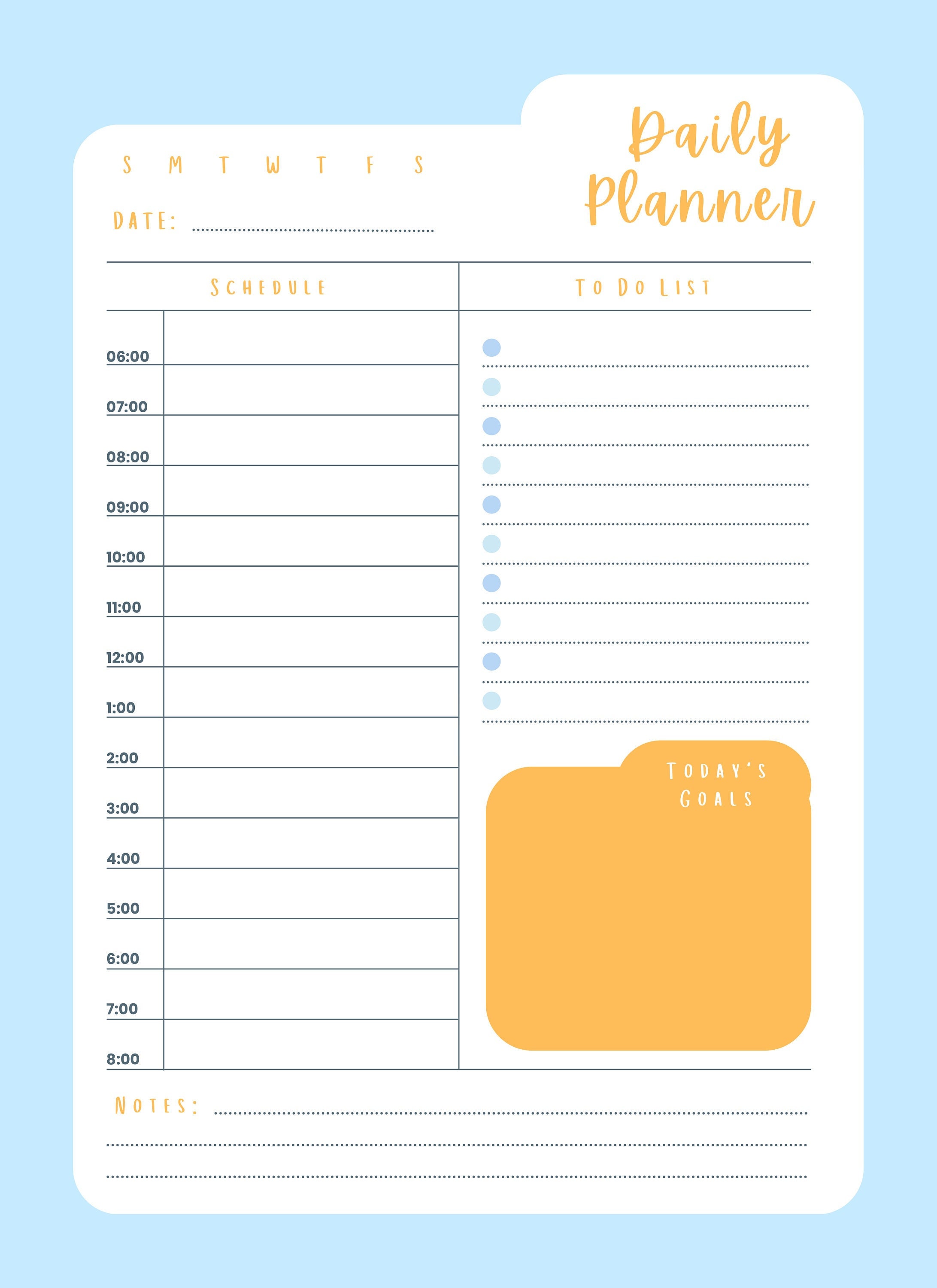 Pdf/printable Sorbet Daily Planner Layout - Etsy