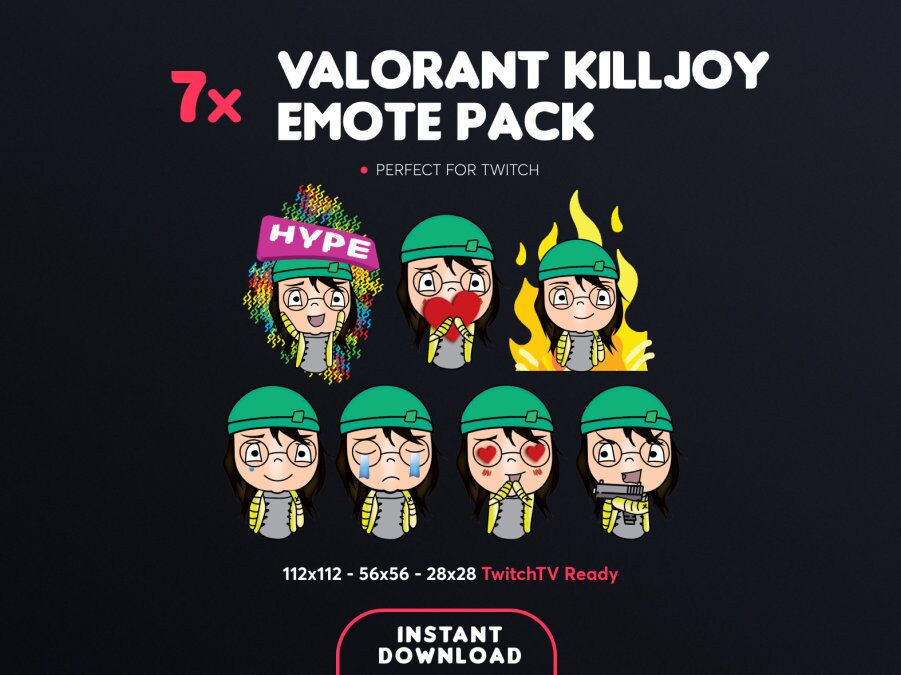 7x Valorant Killjoy Emote Pack | Twitchtv Ready - Etsy
