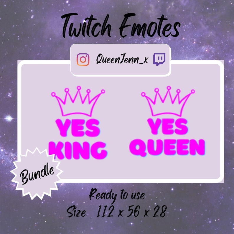 Yes King Emote Yes Queen Emote Twitch Emote Bundle - Etsy