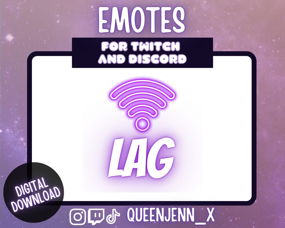 Lag Emote | Lag With WIFI Symbol Emote | Twitch Emote | Neon Emote ...