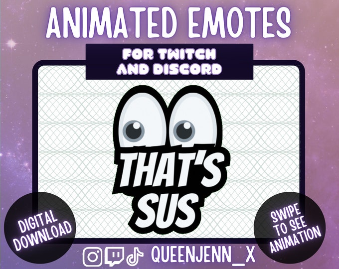 ANIMATED + STATIC EMOTE | Sus, Animated Sus Emote, Sus Sparkle Emote ...