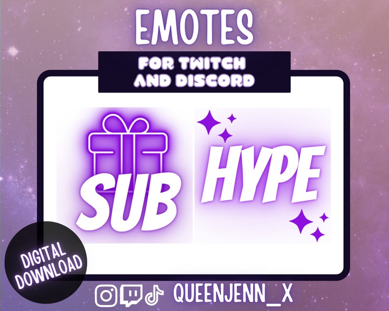 Sub Hype Emote | Sub Emote | Hype Emote | Neon Emote | Twitch Emotes - Etsy
