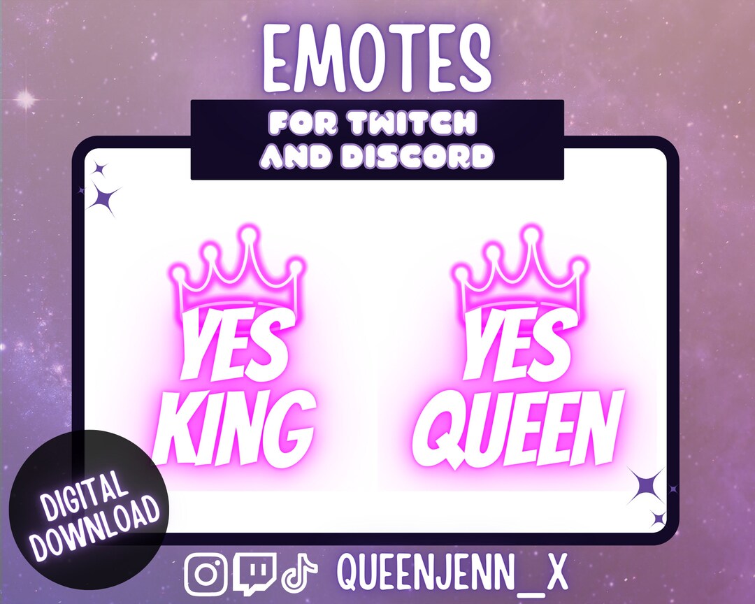 Yes King Emote | Yes Queen Emote | Twitch Emote Bundle | Chat Emotes ...