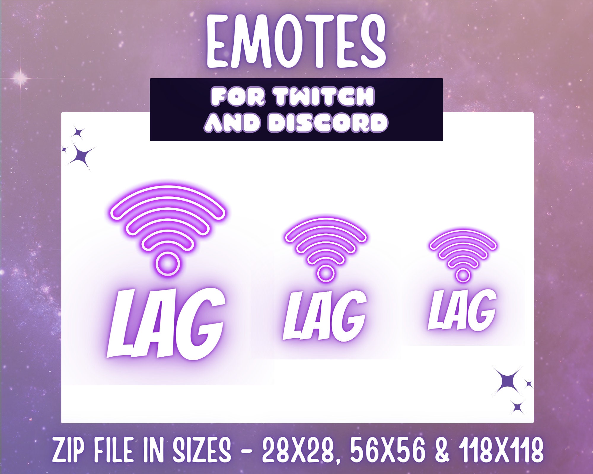 Lag Emote | Lag With WIFI Symbol Emote | Twitch Emote | Neon Emote ...