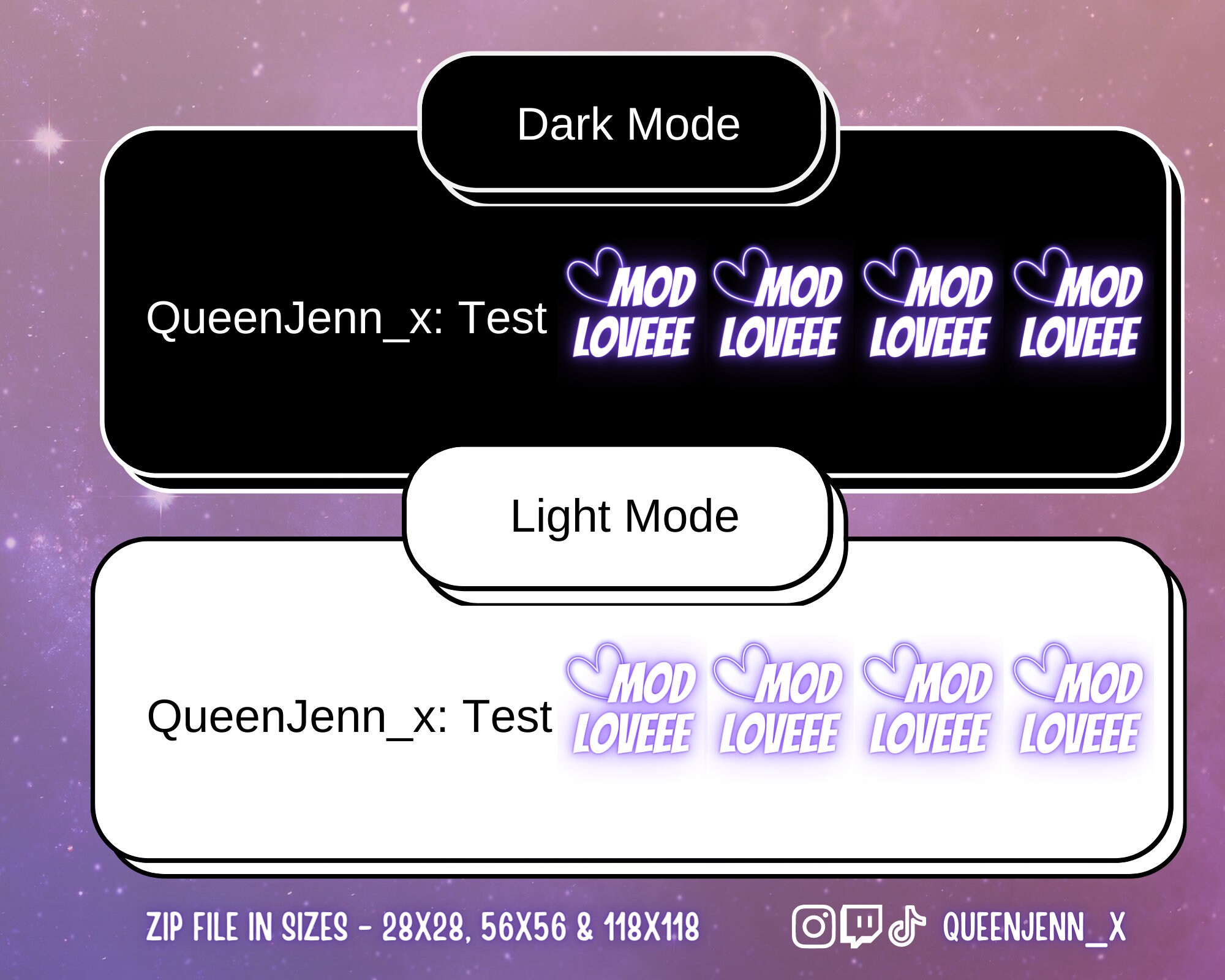 Mod Love Emote Twitch Emote Neon Emote Chat Emotes Purple Emotes - Etsy