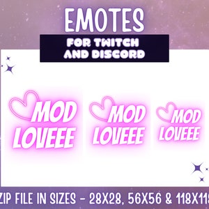Mod Love Emote | Twitch Emote | Neon Emote | Chat Emotes | Meme Emotes ...
