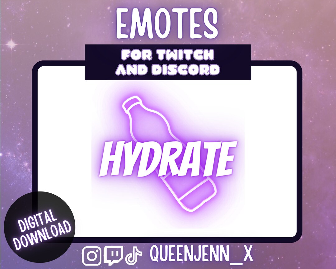 Neon Purple Hydrate Emote: Twitch/discord Chat Emotes (digital Download ...