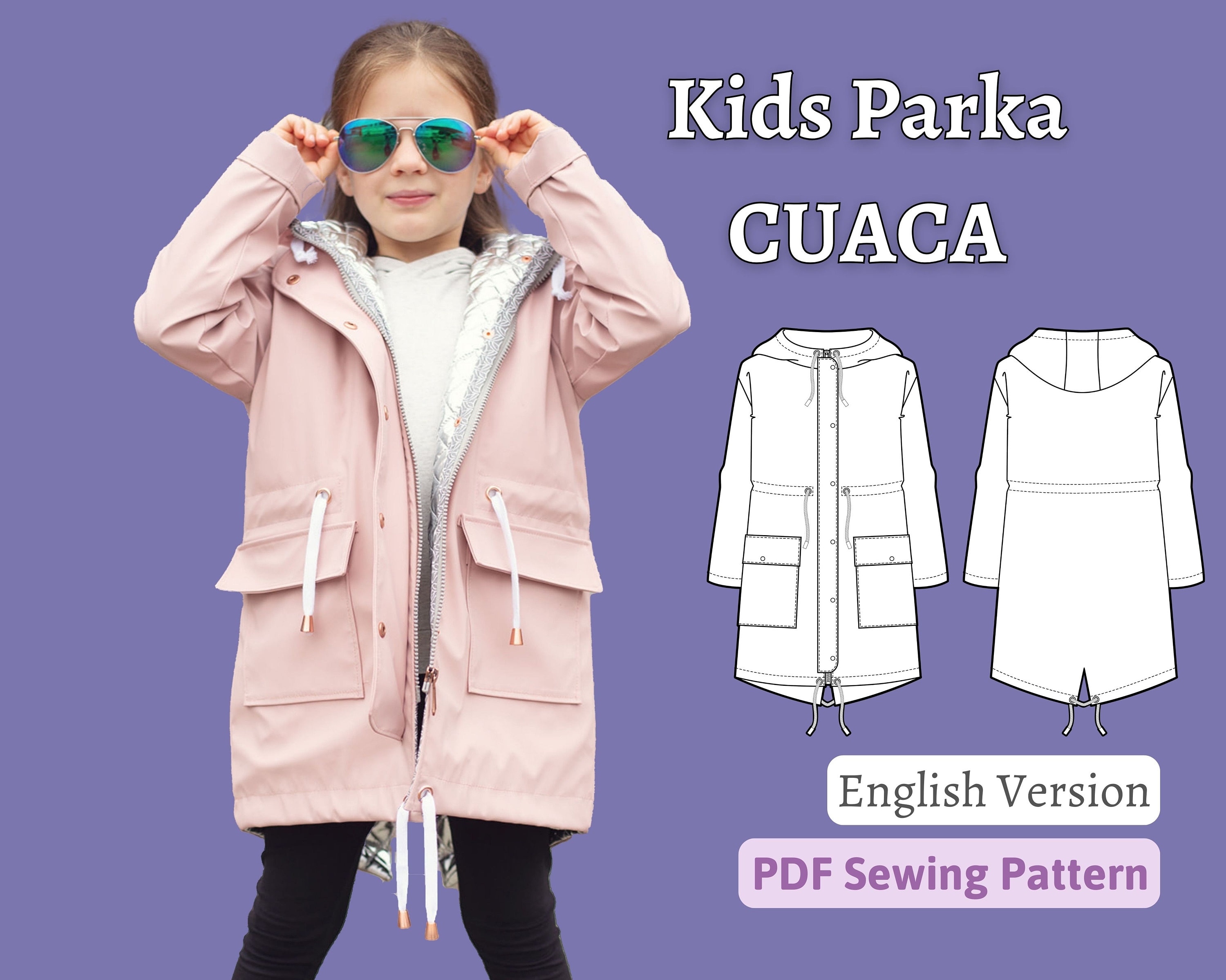 Pdf Sewing Pattern Parka for Kids Sewing Pattern Softshell Jacket ...