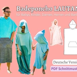 Sewing Pattern Bath Poncho Sewing Pattern Surf Poncho Sewing Pattern ...