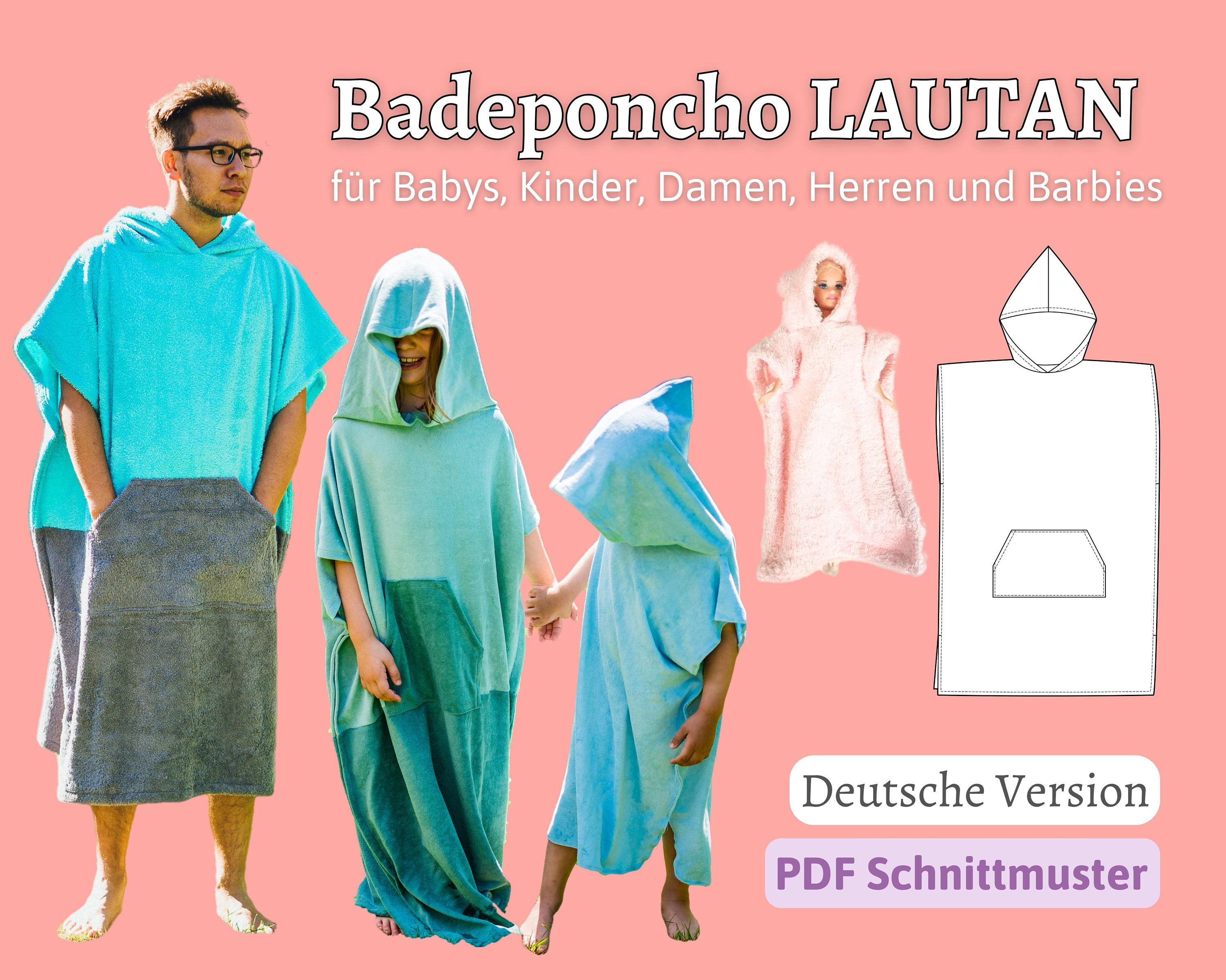 Sewing Pattern Bathing Poncho Sewing Pattern Surf Poncho Sewing Pattern ...