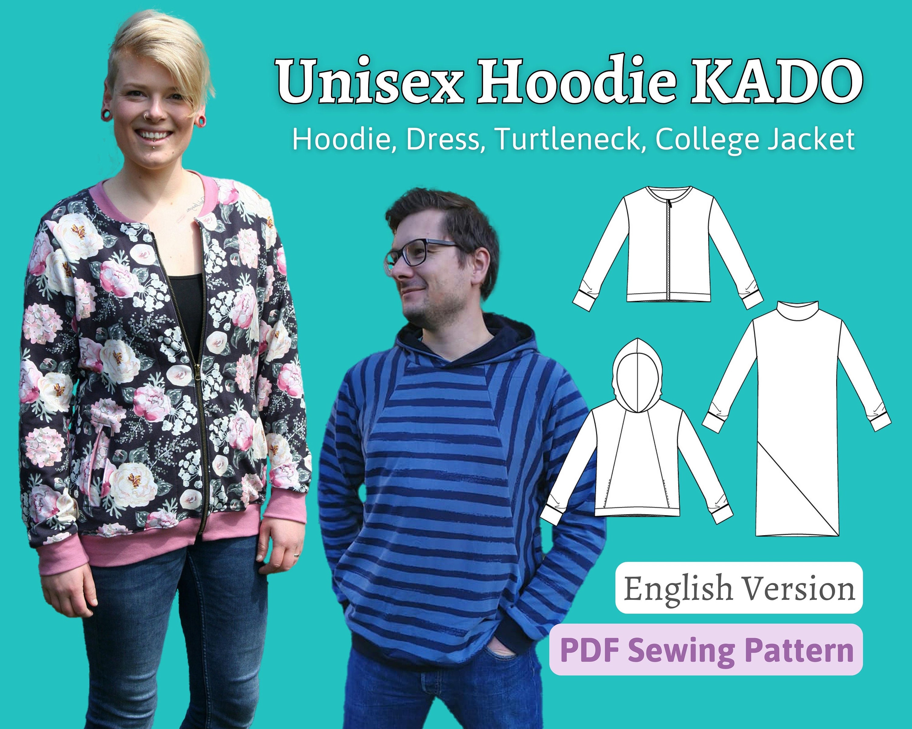 Easy Sewing Pattern Hoodie Sewing Pattern Hoodie for Beginner Sewing ...