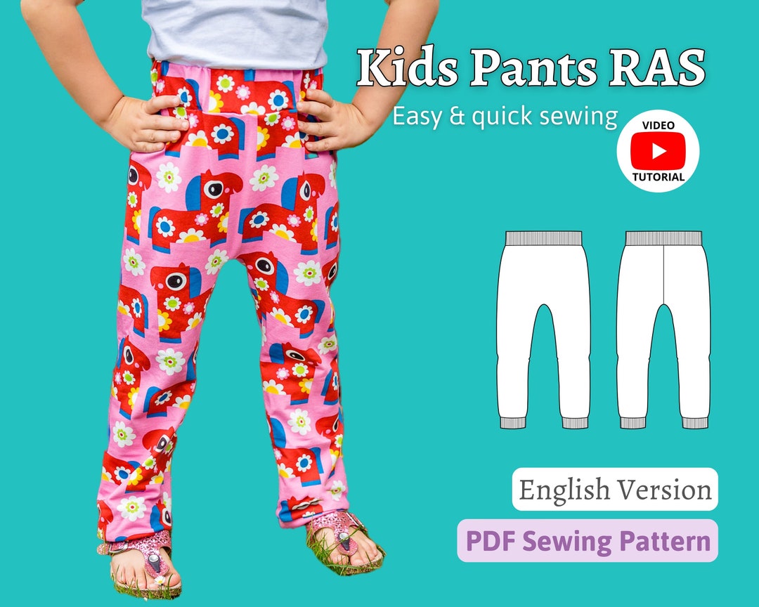 Sewing Pattern Kids Trousers Sewing Pattern Sweatpants Pants Sewing ...