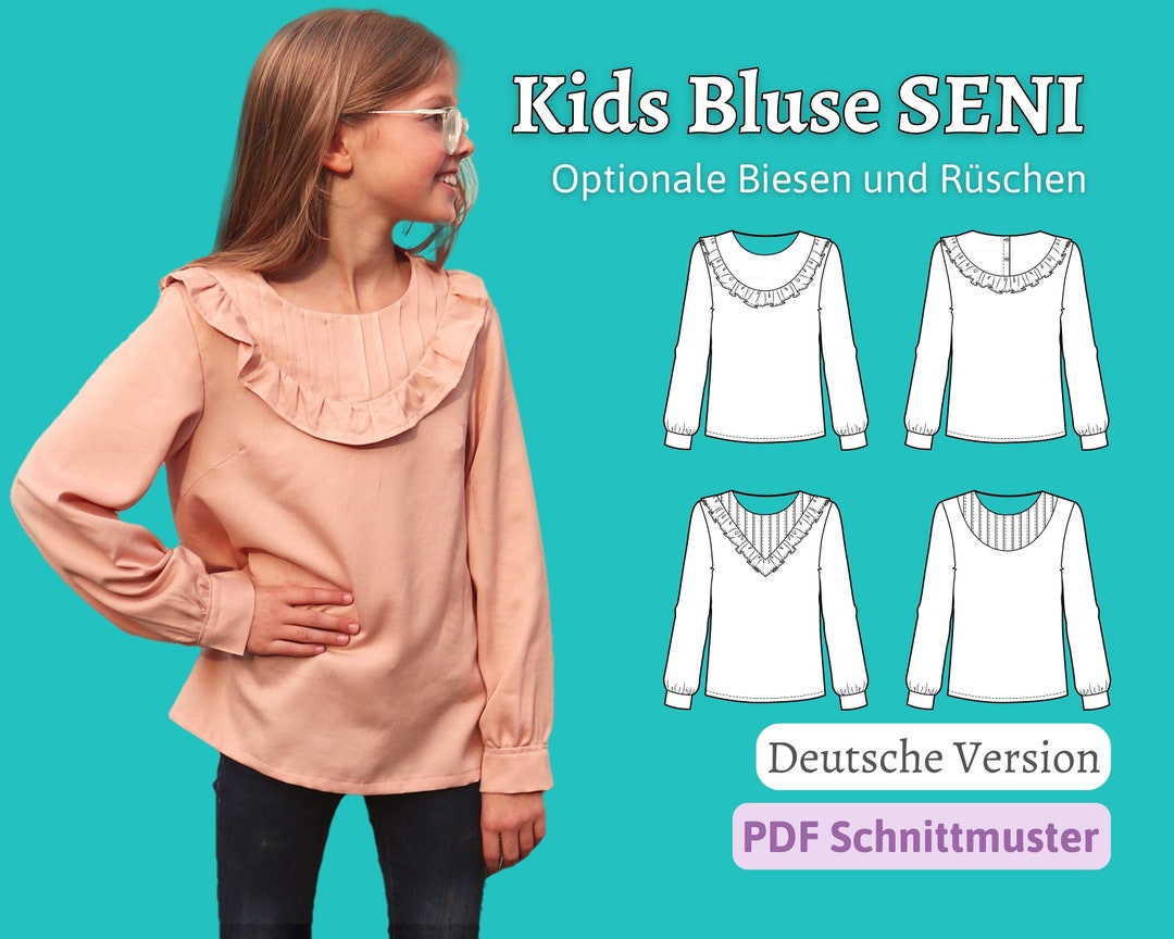 Sewing Pattern Blouse for Children Blouse Sewing Pattern Girls Blouse ...