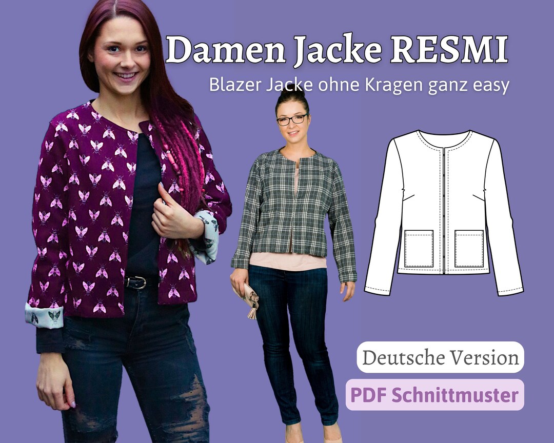 Simple Sewing Pattern Women's Jacket Sewing Pattern Blazer Sewing ...