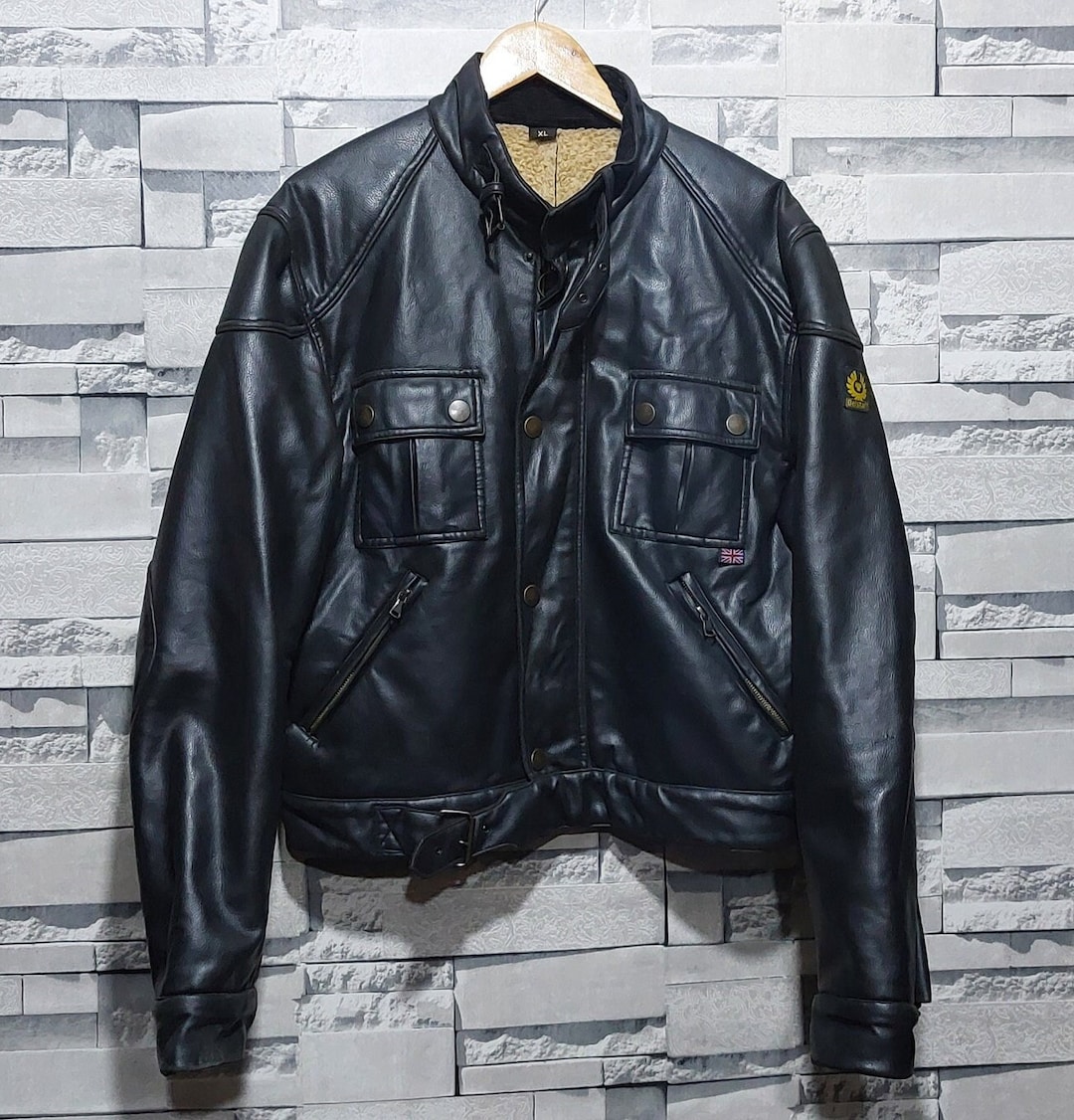 VTG 90s Belstaff Leather Bomber Jacket Size: XL/ Antique Belstaff ...