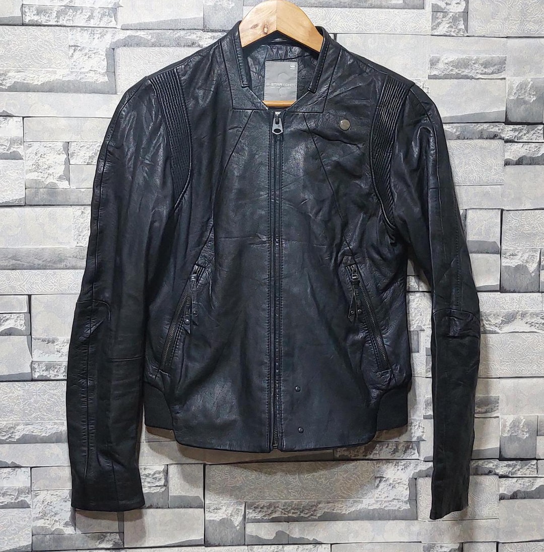 Vintage G-star Leather Jacket Size: M/ Antique G-star Raw Leather ...