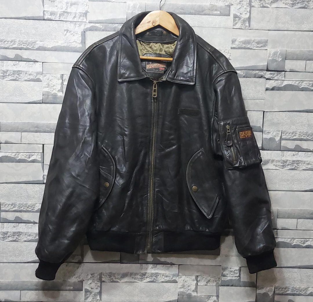 Vintage Aviator Leather Bomber Jacket Size: XL/ Antique Pilots AIR ...