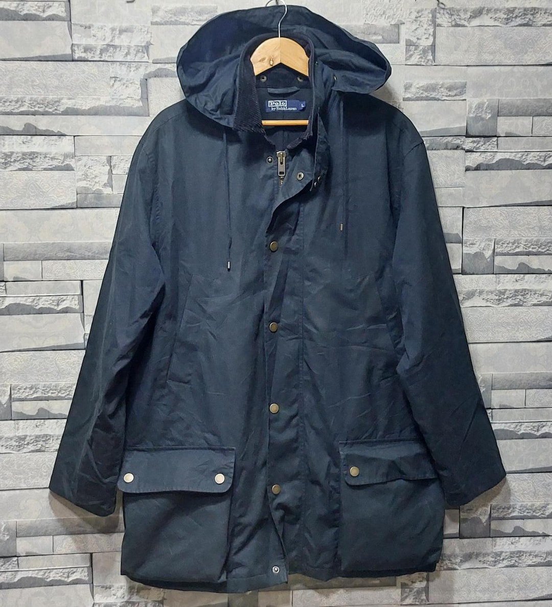 Authentic Polo Ralph Lauren Waxed Jacket Size: L/ Vintage Polo Ralph ...