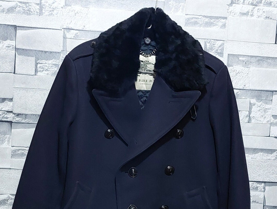 Luxury Burberry Real Shearling Collar Coat Size: 44/ S M/ XL W ...