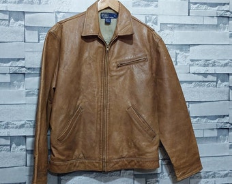 90s Y2K Grunge Indie Black Leather Jacket Polo by Ralph 90s Y2K Grunge Indie Black Leather Jacket Polo by Ralph