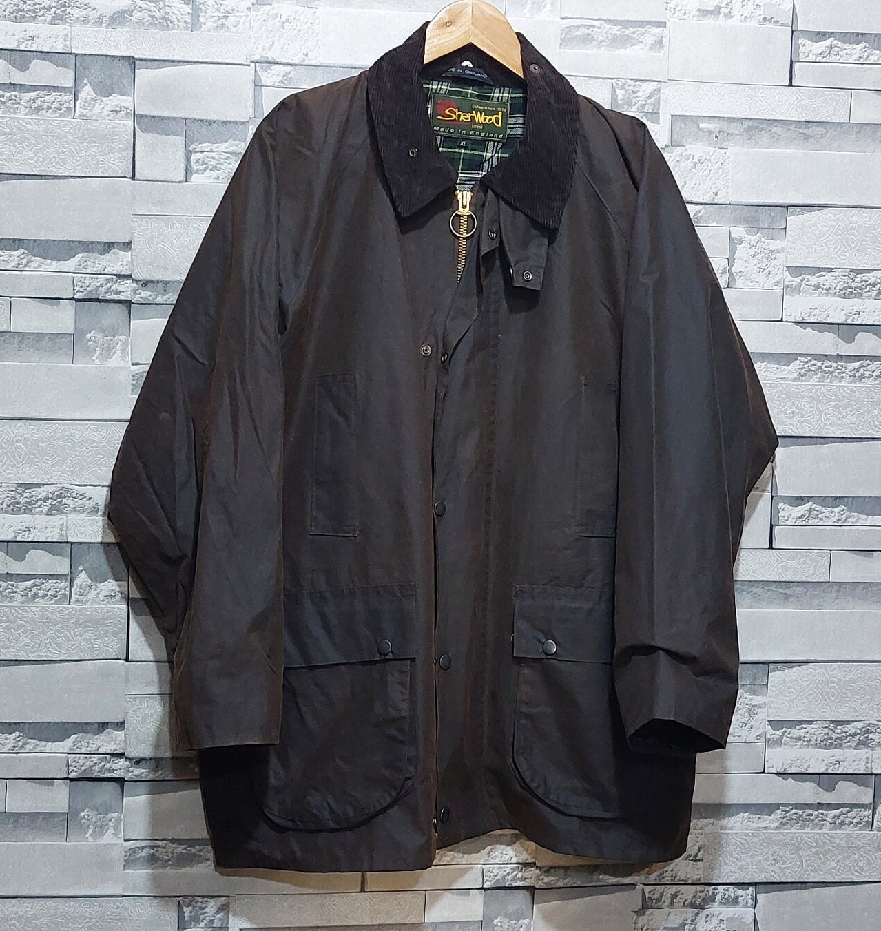 VTG Sherwood Waxed England Jacket Size: XL/ Antique Waxed Coat Jacket ...